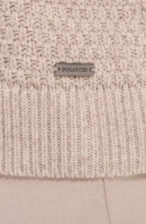 Bugatchi Crewneck Cable Knit Sweater - Cobblestone
