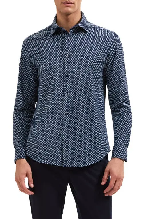 Bugatchi James Geometric Print Ooohcotton Tech Shirt