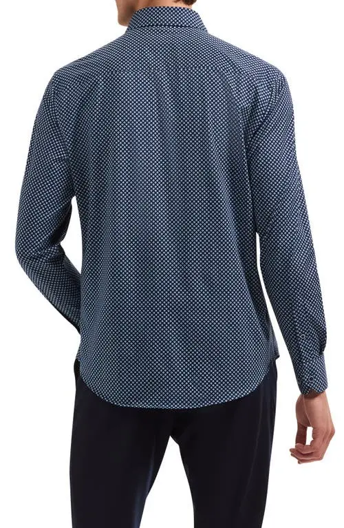 Bugatchi James Geometric Print Ooohcotton Tech Shirt