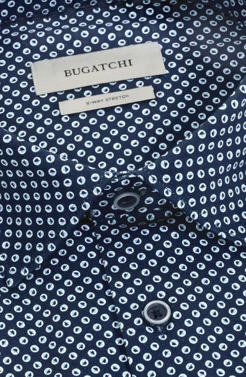 Bugatchi James Geometric Print Ooohcotton Tech Shirt