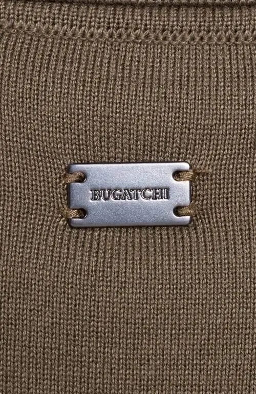 Bugatchi Cotton & Modal Polo Cardigan - Moss