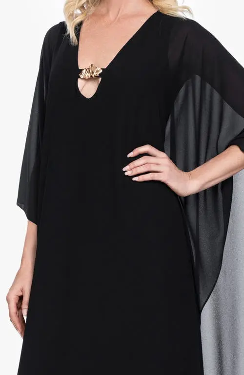 Betsy & Adam Cape Back Caftan Maxi Dress