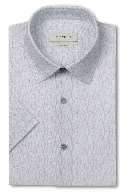 Bugatchi Miles Ooohcotton® Print Short Sleeve Button-up Shirt