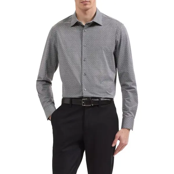 Bugatchi James Ooohcotton® Geo Print Button-up Shirt