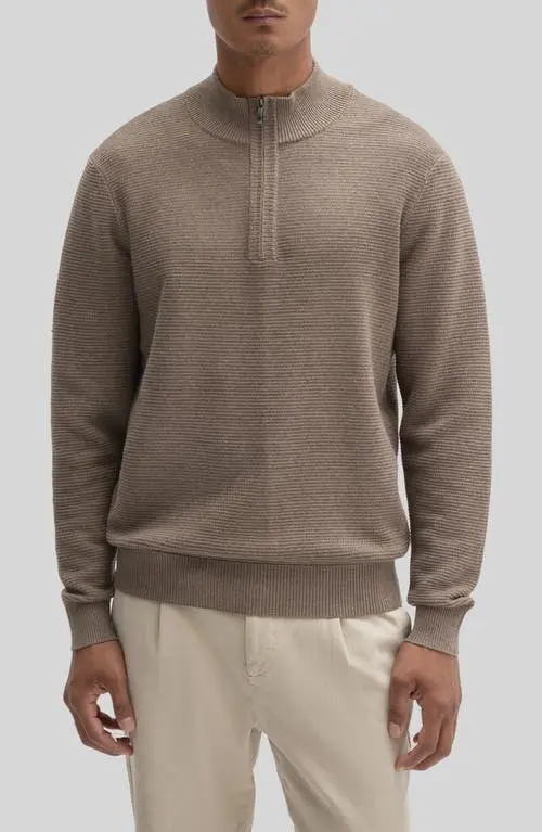 Robert Barakett Gonzalo Quarter Zip Cotton Sweater - Sequoia
