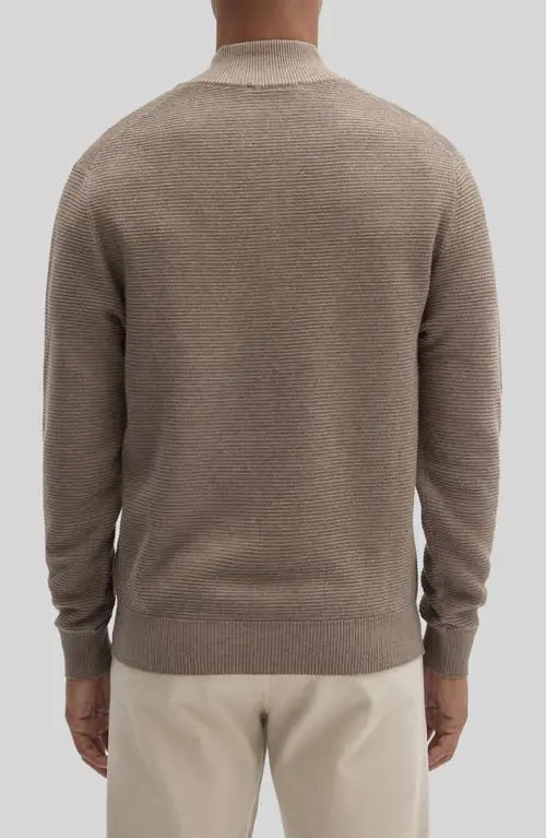Robert Barakett Gonzalo Quarter Zip Cotton Sweater - Sequoia