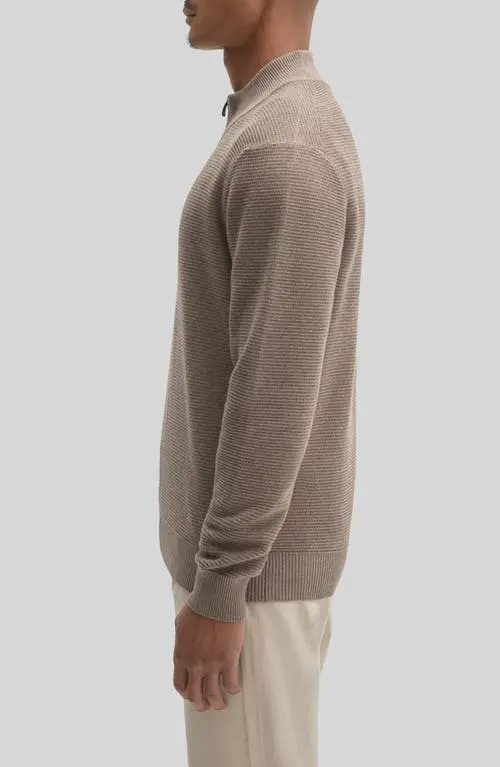 Robert Barakett Gonzalo Quarter Zip Cotton Sweater - Sequoia