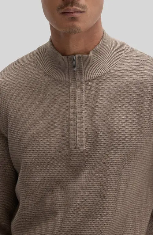 Robert Barakett Gonzalo Quarter Zip Cotton Sweater - Sequoia