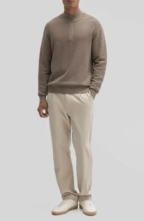 Robert Barakett Gonzalo Quarter Zip Cotton Sweater - Sequoia