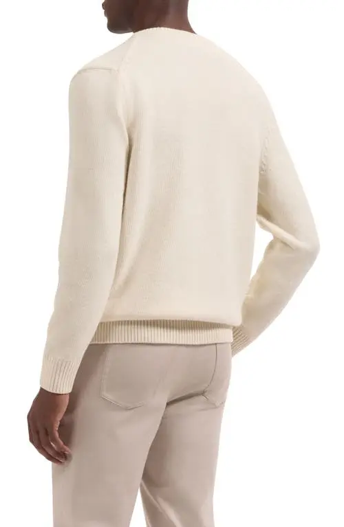 Bugatchi Cable Knit Wool & Cotton Sweater - Ivory