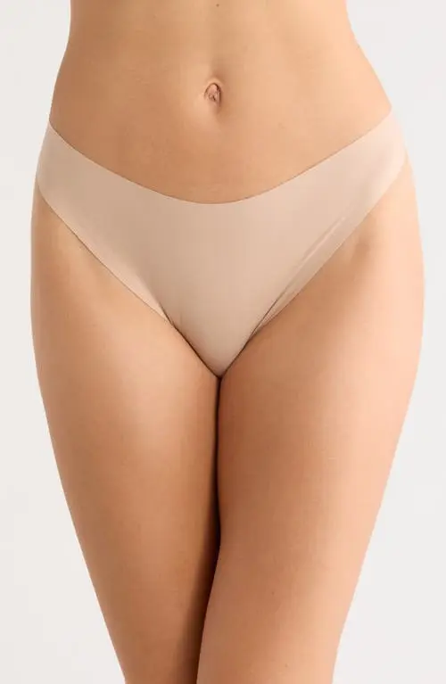 Nordstrom Invisible Edge Thong - Tan Warm