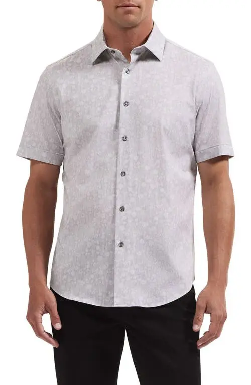 Bugatchi Miles Ooohcotton® Print Short Sleeve Button-up Shirt