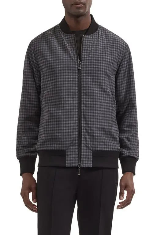 Bugatchi Soft Touch Knit Bomber Jacket - Black