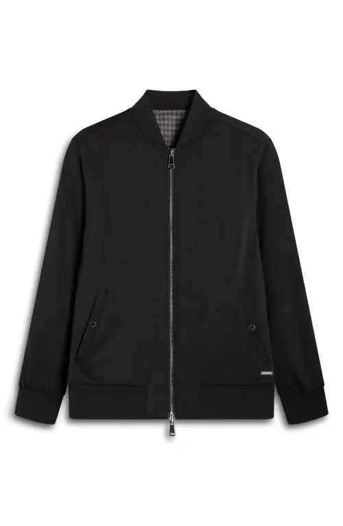 Bugatchi Soft Touch Knit Bomber Jacket - Black