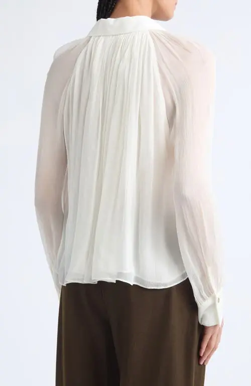 Vince Sheer Top With Opaque Details