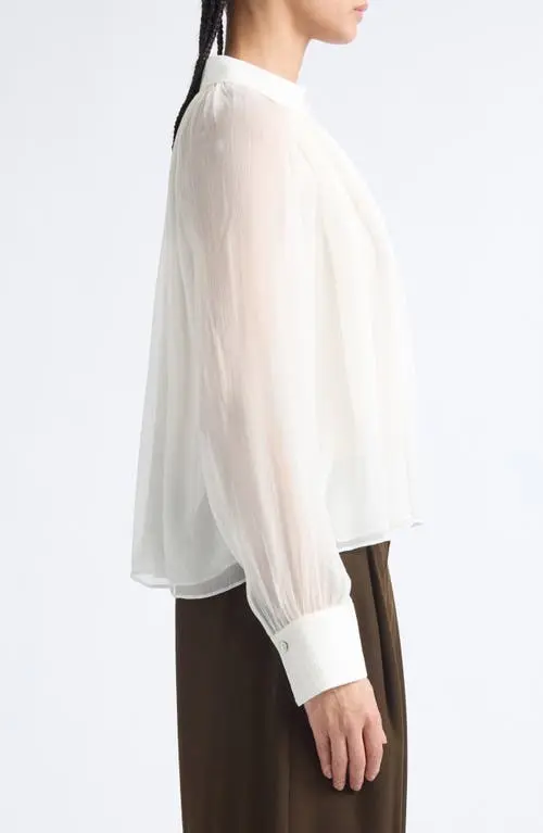 Vince Sheer Top With Opaque Details