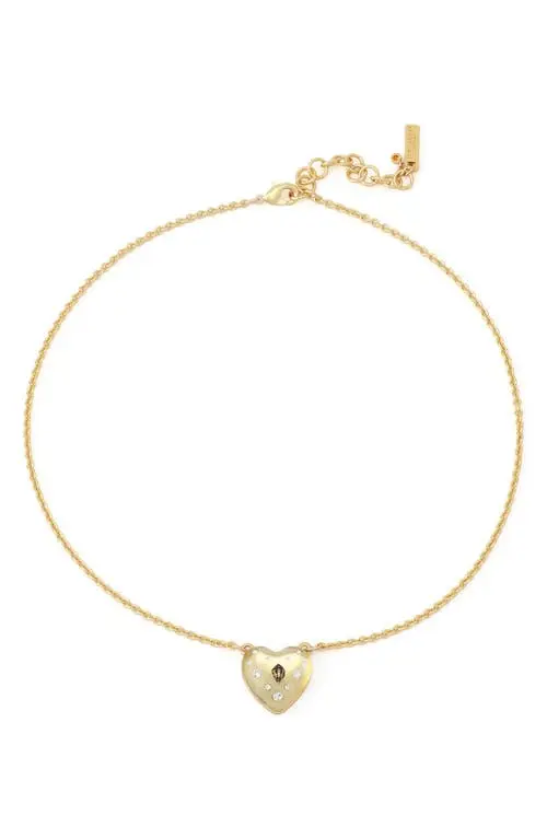 Kurt Geiger Resin Heart Pendant Chain Necklace - Champagne