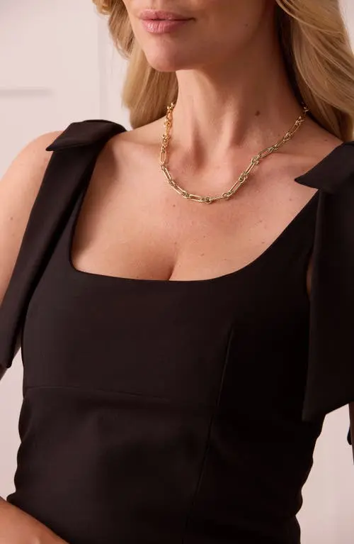 Sara Weinstock Rectangle Gold Link Chain Necklace
