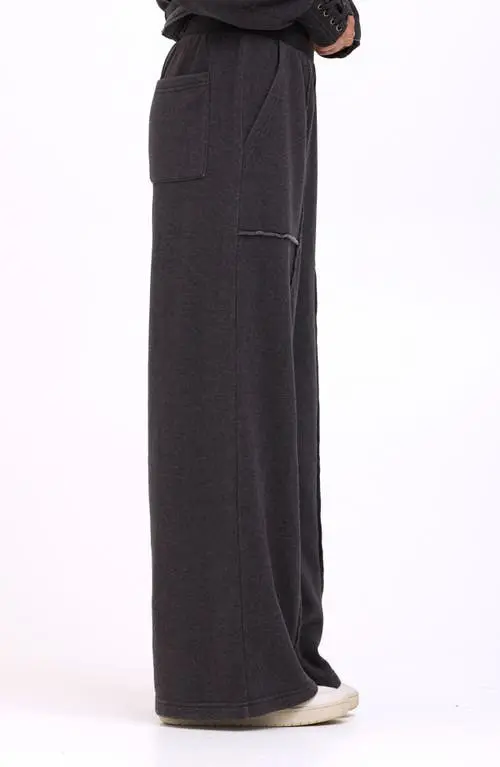 THREADS 4 THOUGHT Sigourney Mineral Wash Wide Leg Pants - Black