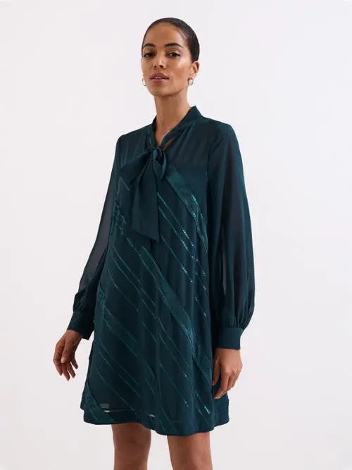 PHASE EIGHT Sonali Satin Dress - Teal
