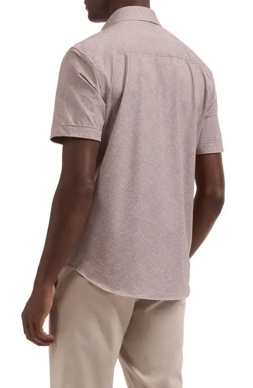 Bugatchi Miles Ooohcotton® Print Short Sleeve Button-up Shirt