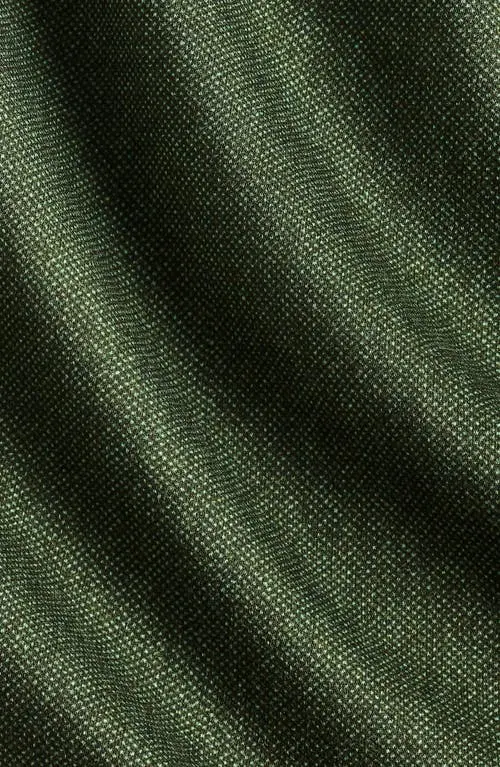 David Donahue Solid Texture Knit Sport Shirt - Hunter