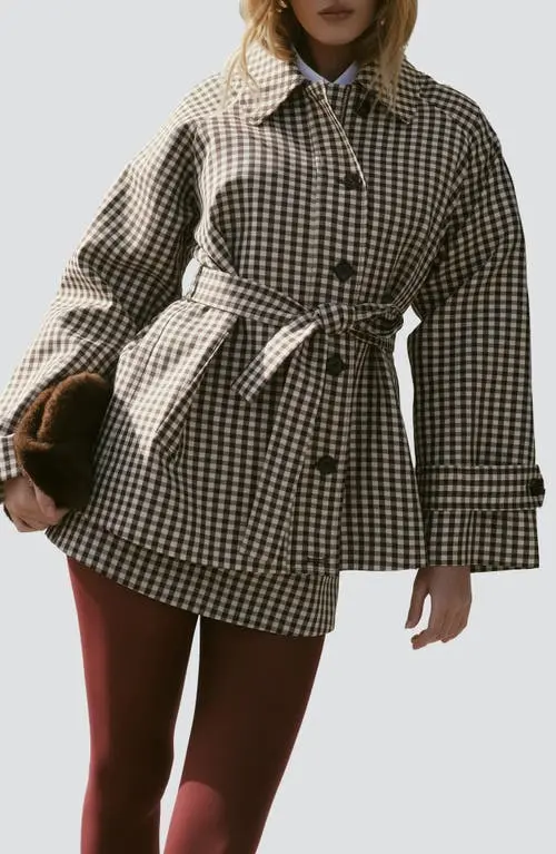 MAUDE CLUB Clarke Gingham Trench Jacket