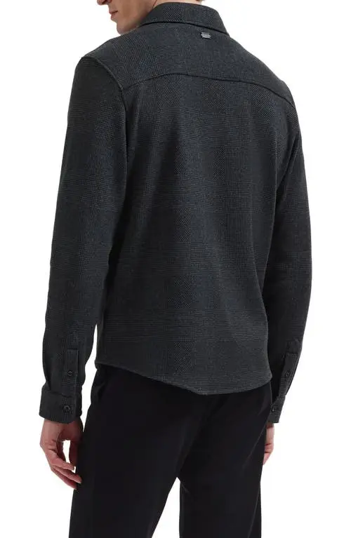 Bugatchi Long Sleeve Knit Button Down Shirt - Black