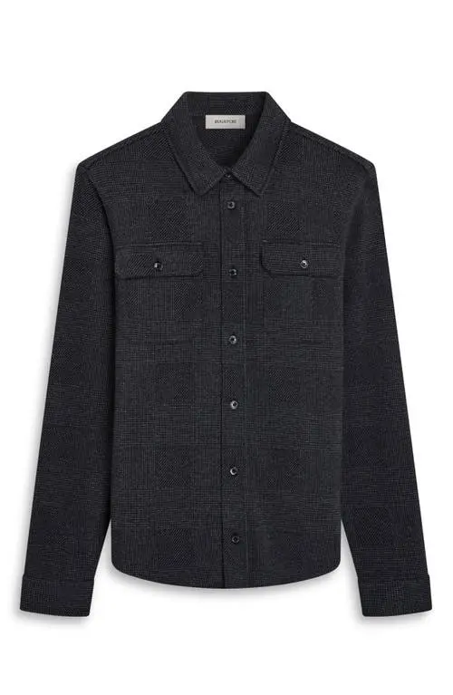 Bugatchi Long Sleeve Knit Button Down Shirt - Black
