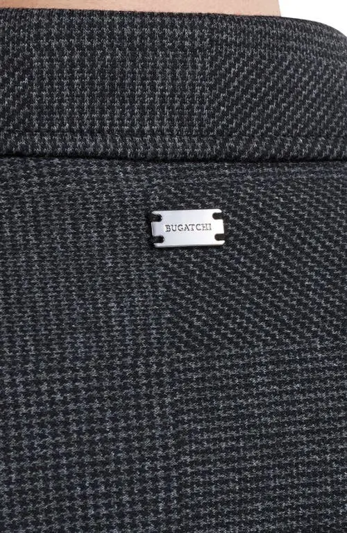 Bugatchi Long Sleeve Knit Button Down Shirt - Black