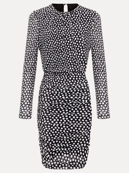 PHASE EIGHT Teodroa Ruched Polka Dot Mini Dress