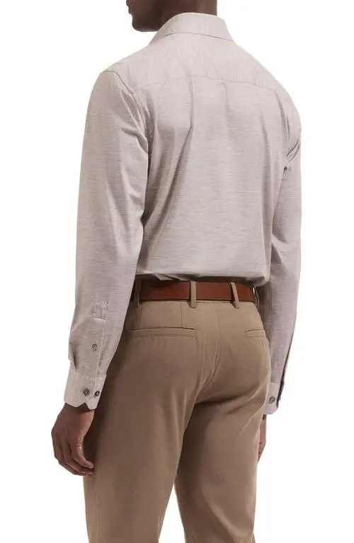 Bugatchi James Ooohcotton® Heathered Button-up Shirt - Cobblestone