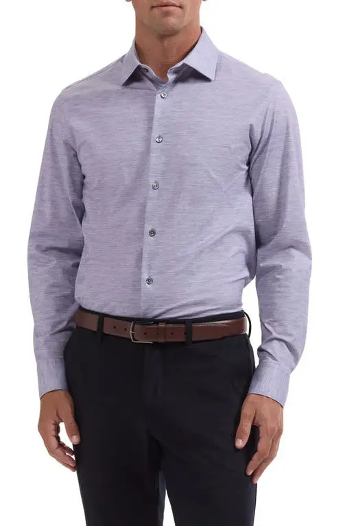 Bugatchi James Ooohcotton® Heathered Button-up Shirt - Orchid