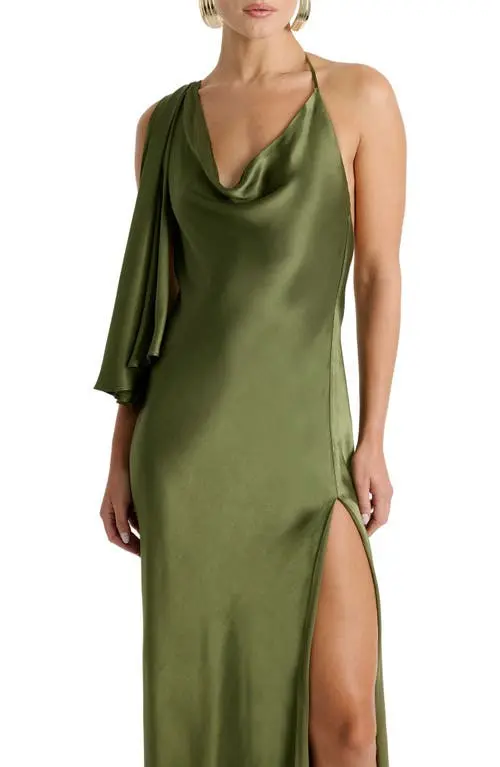 Bardot Anastasia Satin Maxi Halter Dress