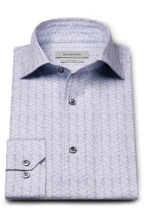 Bugatchi Devon Ooohcotton® Herringbone Print Button-up Shirt