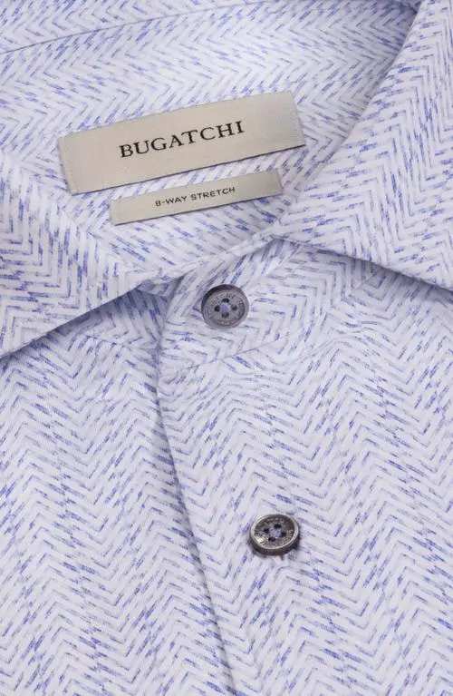 Bugatchi Devon Ooohcotton® Herringbone Print Button-up Shirt