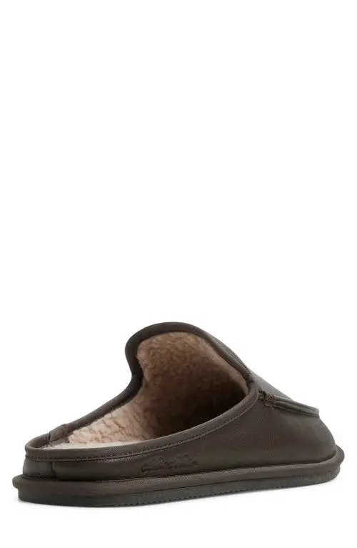 Brooks Brothers Suede Scuff Slippers - Dark Brown