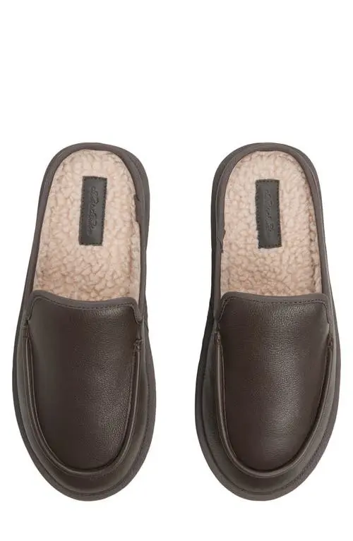 Brooks Brothers Suede Scuff Slippers - Dark Brown