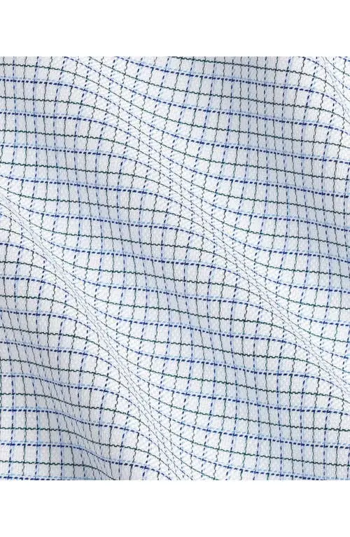 David Donahue Trim Fit Check Dress Shirt - Blue/green