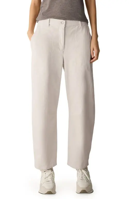 Eileen Fisher Arch Stretch Cotton Corduroy Ankle Pants - Pale Stripe