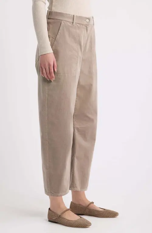 Eileen Fisher Arch Stretch Cotton Corduroy Ankle Pants - Twine