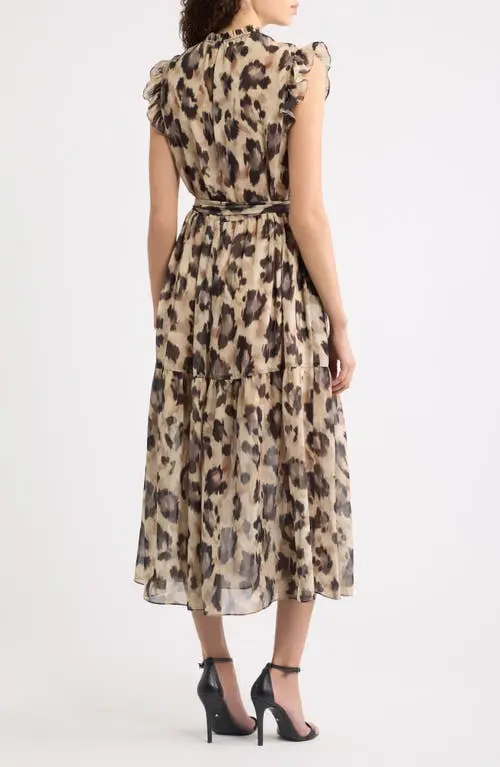 Julia Jordan Abstract Animal Print Midi Dress