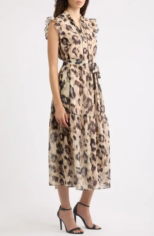 Julia Jordan Abstract Animal Print Midi Dress