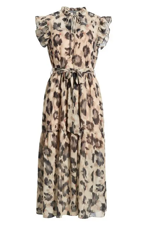 Julia Jordan Abstract Animal Print Midi Dress