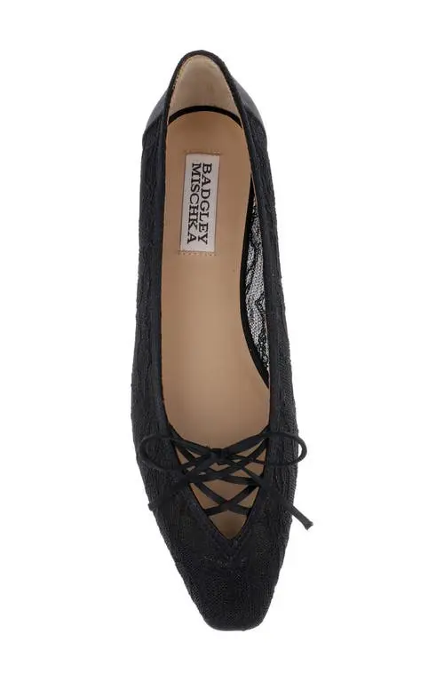 Badgley Mischka Raelyn Lace Ballet Flat - Black Lace