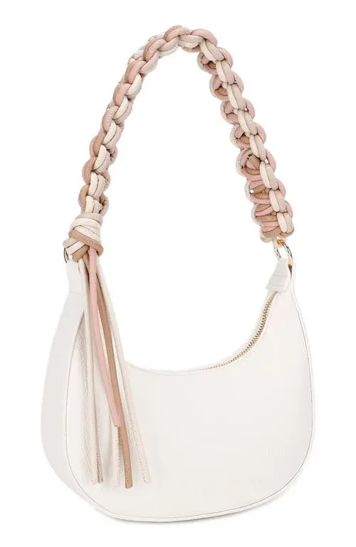 MALI + LILI Leilani Braided Faux Leather Baguette - White