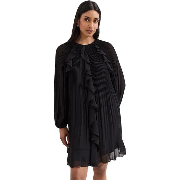 PHASE EIGHT Layla Frill Swing Dress - Black