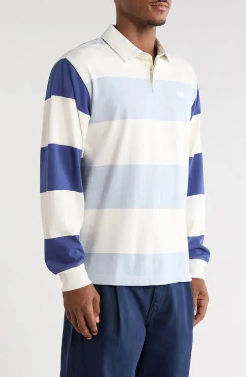 VANS Two-tone Ward Stripe Long Sleeve Rugby Polo