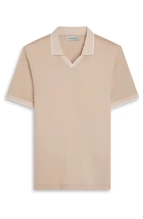 Bugatchi Pima Cotton Johnny Collar Polo - Sand