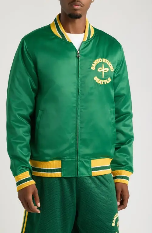 SANTO STUDIO Seattle Satin Bomber Jacket